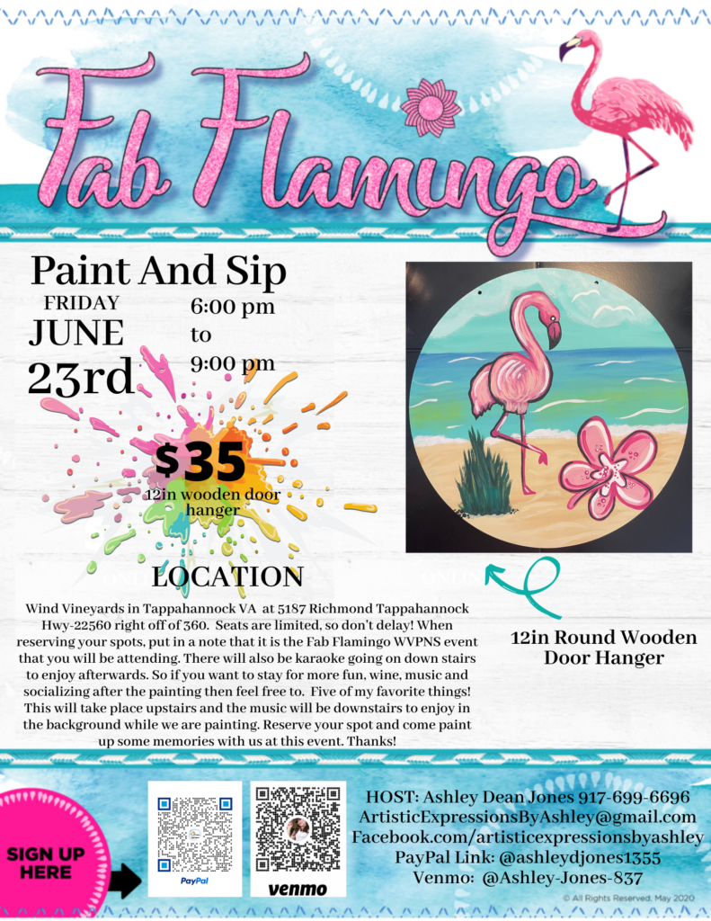 Fab Flamingos Paint and Sip - Wind Vineyards